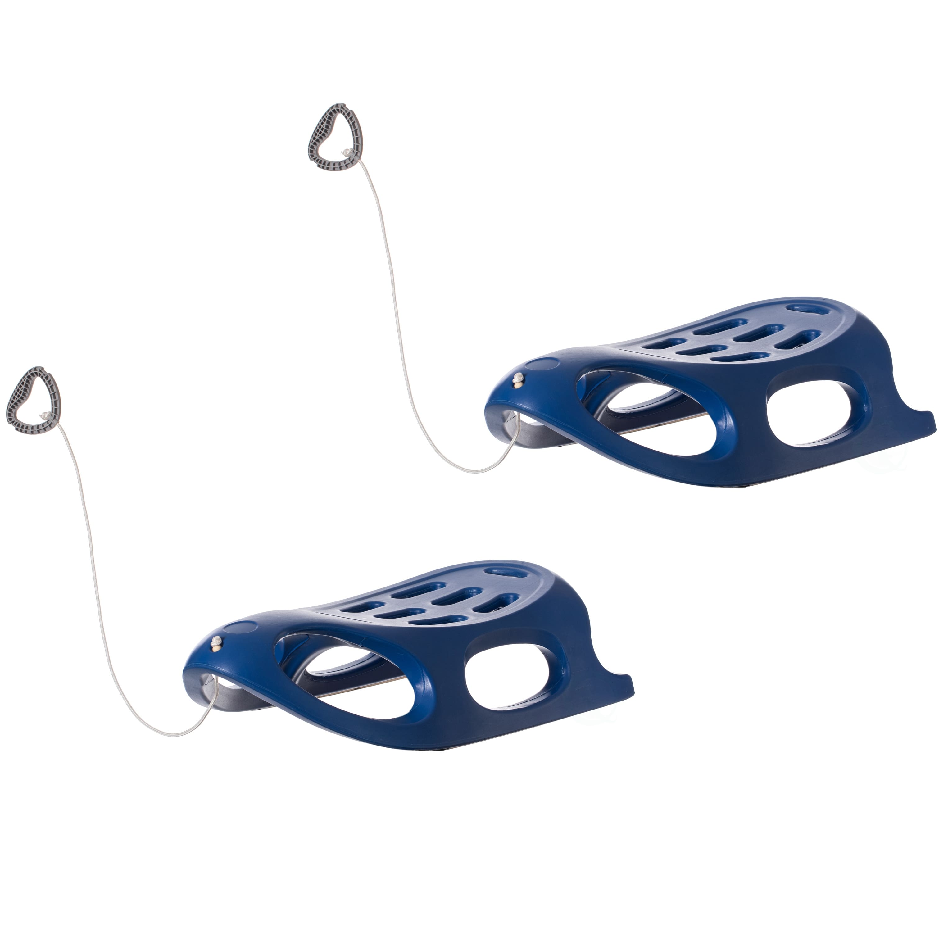 Outdoor Snow Sleigh Ice Sled Toy, Two Rider, Solid Hard Plastic with Pull Rope for Kids over 5 ...