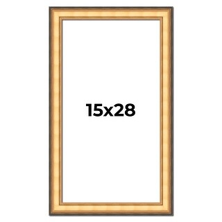 15x28 Frame Gold Plein Aire Solid Wood Picture Frame Width 2 Inches ...