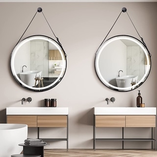 Round Gold Frame LED Bathroom Mirror with Light, Anti-fog - Bed Bath ...