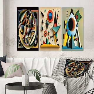 Designart "Playful Imaginary Landscapes I" Modern Geometric Wall Decor ...