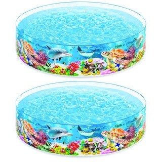 Intex SnapSet Kiddie 8 x 8 Foot Instant Swimming Pool, Deep Sea Blue (2 ...