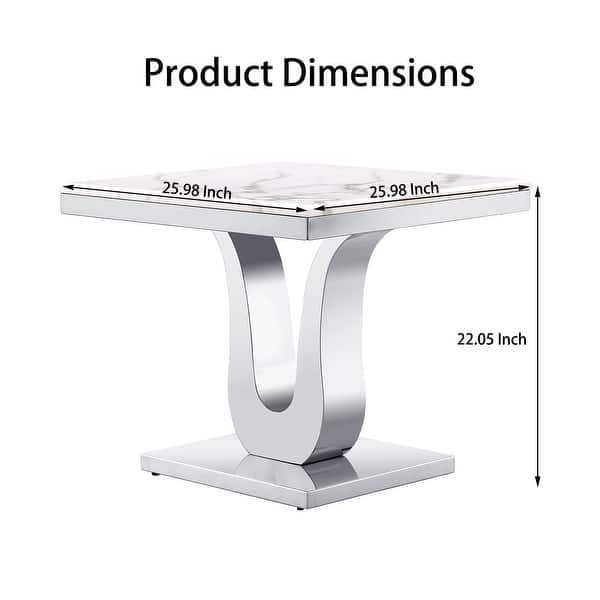 Side Table with Silver Stainless Steel base - Bed Bath & Beyond - 39252153
