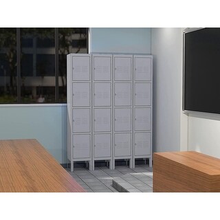 4-Tier Steel Storage Lockers with Louver for Employees,Gym,School,Home ...