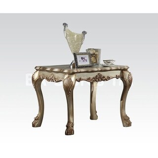 Wooden End Table in Gold Patina & Bone - Bed Bath & Beyond - 40103031