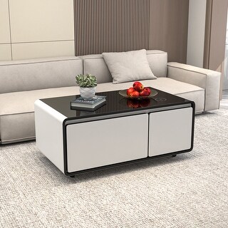 Modern Smart Coffee Table with Fridge and Outlet Protection - Bed Bath ...