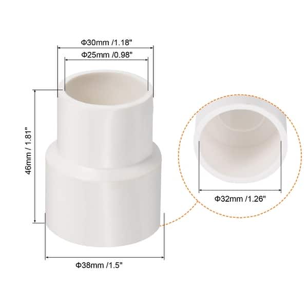10pcs Reducer Pipe Fitting Straight Coupling Adapter Connector - White ...