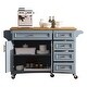 52" Embossed Texture Kitchen Island on Wheels with Drop Leaf, Spice ...
