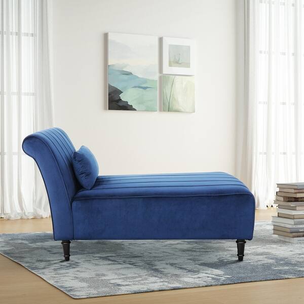 Armless Fabric Chaise Lounge Button-tufted Upholstery with Nailhead ...