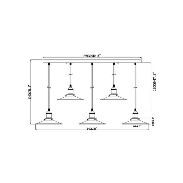 5 Arm Linear Light Fixture Matte Black - Bed Bath & Beyond - 26637950