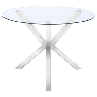 Allard X-base Round Glass Dining Table - Bed Bath & Beyond - 36097577