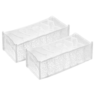 Wardrobe Clothes Organizer, Foldable Drawer Organizers Flower White ...