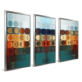 "Circles Squares 31 MAX" Print on Floating Canvas Set of 3 - Bed Bath ...