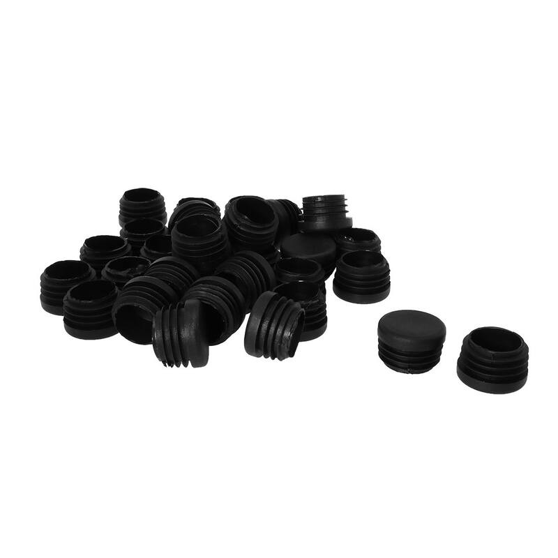 Plastic Round Tube Insert Glide Cap Protect Metal Desk Feet 32pcs ...