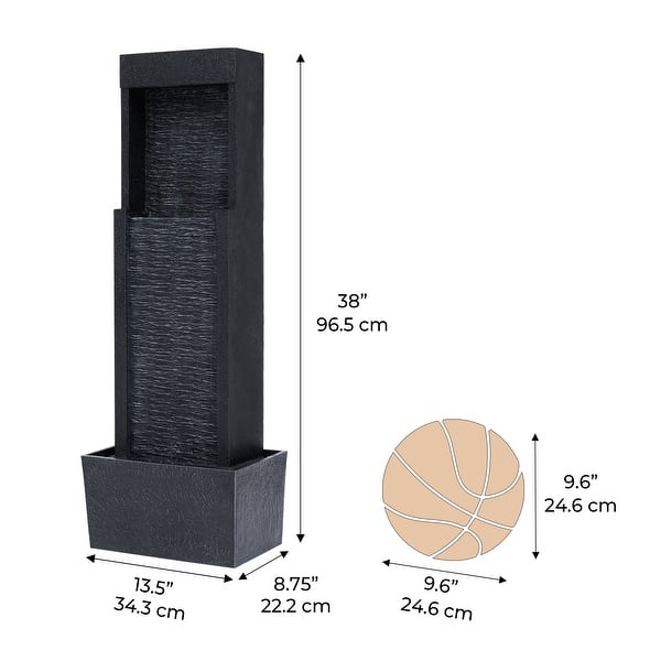 Teamson Home 37.99" Athena Outdoor Solar Powered Water Fountain - Bed ...