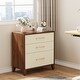 3-Drawer File Cabinet, Modern Leather Wood Lateral Filing Cabinet for ...
