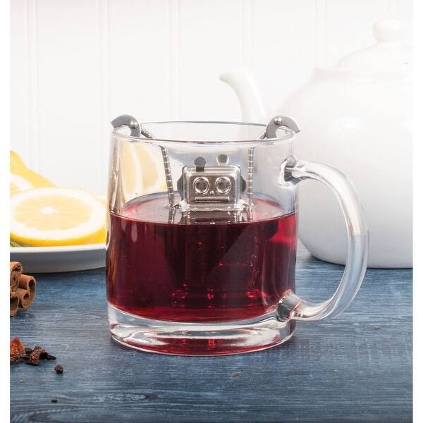 HIC Stainless Steel Robot Shaped Hanging Tea Infuser with Drip Tray ...