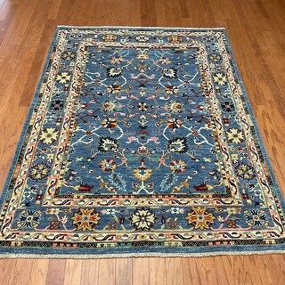 HERAT ORIENTAL Handmade Afghan Mogul Design Wool Rug - 5' x 6'7" - Bed ...