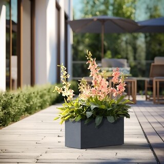Tall Concrete Rectangle Plant Boxes / Large Indoor and Outdoor Flower ...