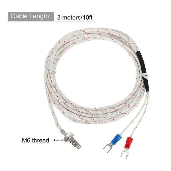 K Type Temperature Sensor 3pcs M6 Thermocouple 10ft 0 to 800°C(32 to ...