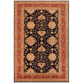 Bohemien Ziegler Adrienne Black Red Hand-Knotted Wool Rug - 9'10" x 14 ...