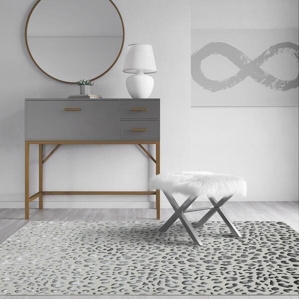 CosmoLiving Natura Collection Snow Leopard Area Rug - Bed Bath & Beyond ...