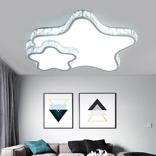 Modern Star Shape Ceiling Light Fixture Acrylic Lamp Chandelier White ...