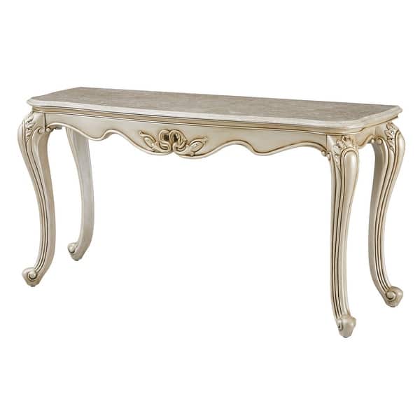 New Classic Furniture Vivienne Champagne Console Table with Marble Top ...
