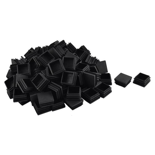 Table Chair Plastic Square Tube Pipe Insert Cap Protector Black 35 x ...