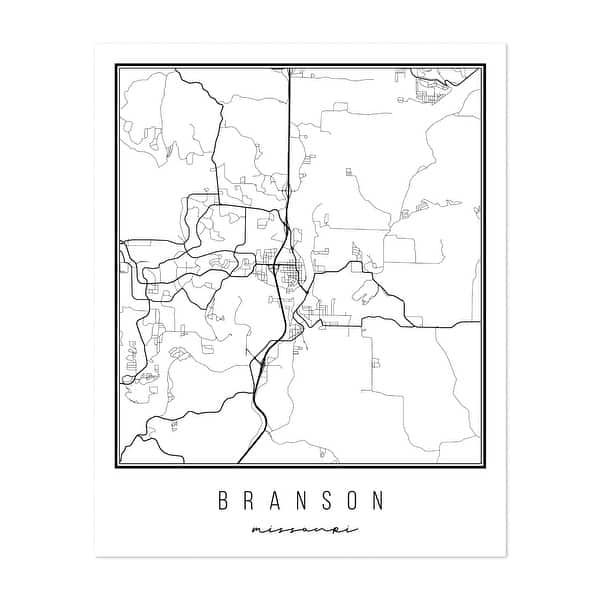 Missouri Branson Branson Missouri Street Map Maps Art Print/Poster ...