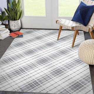 GlowSol Adair Abstract Classic Plaid Area Rug - Bed Bath & Beyond ...