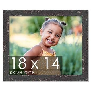 18x14 Shabby Chic / Farmhouse Black Complete Wood Picture Frame with UV ...