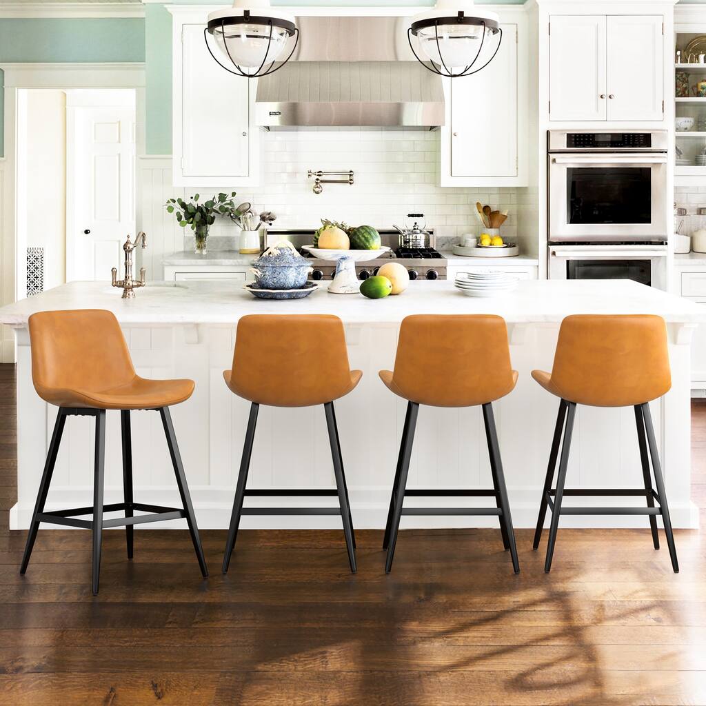 (Set of 2) Erwin Faux Leather Bar & Counter Stool (2 Color Options ...
