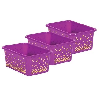 Teacher Created Resources Purple Confetti Small Plastic Storage Bin ...