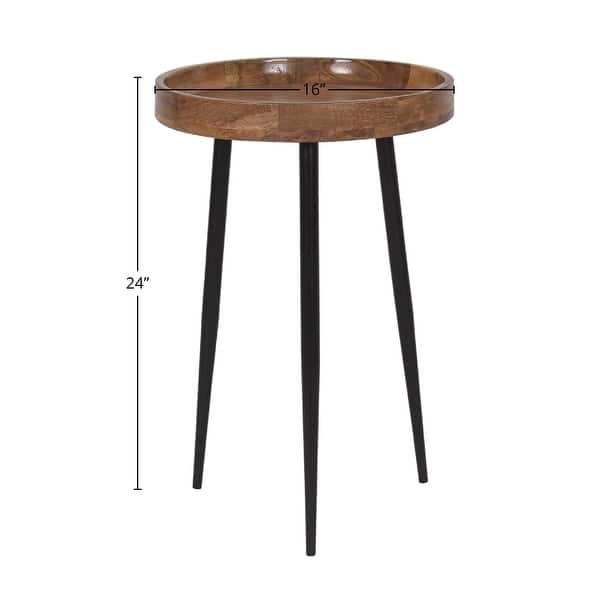Chariz Mango Wood Bowl Side Table With Iron Legs - Bed Bath & Beyond ...