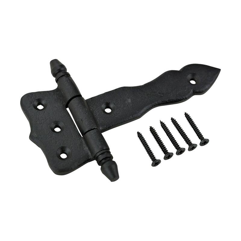 Black T Strap Hinge 5 " L Wrought Iron Colonial Hinge Rust Resistant ...