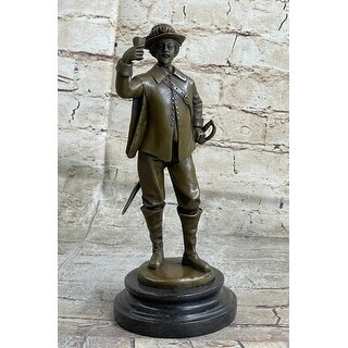 French Cavalry Officer Making A Toast W/ Wine Cup Bronze Statue ...