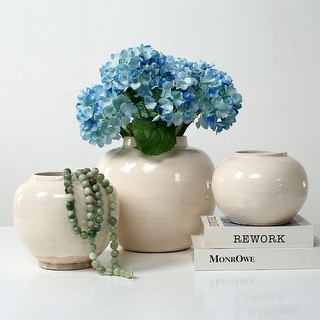 Approx.10 Inches Off White Ceramic Round Jar - 9'6" x 13'6" - Bed Bath ...