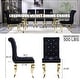 Black Buttons Tufted Dining Chairs with Gold Legs - Bed Bath & Beyond ...
