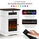LED Fireplace Nightstand Adjustable Light Bedside Table with Storage ...