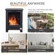 HOMCOM Ethanol Fireplace, 19.75" Freestanding Fireplace Stove with ...
