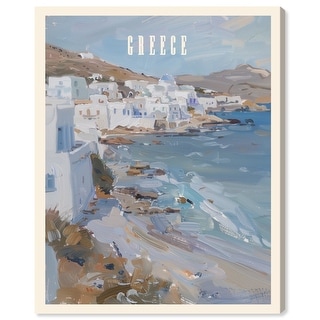 Window into Greece Canvas Coastal Wall Art by Art Remedy - Bed Bath ...