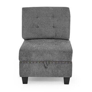 Wedge Single Chair Sofa Velvet Armless Sofa with Seat Stroage - Bed ...