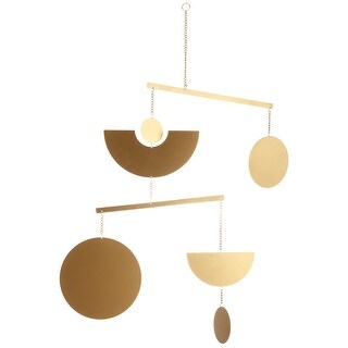 Brass Geometric Shapes Swivel Metal Mobile Wall Hanging, 28x36 - Bed ...