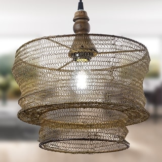 Cierra River of Goods Bronze Metal and Wood 12-Inch Pendant Light with ...