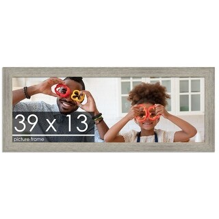 39x13 Distressed/Aged Contrast Grey Wood Picture Panoramic Frame ...