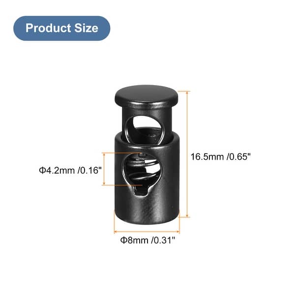 Metal Cord Locks Single Hole Spring Stopper Fastener Slider Toggles End ...