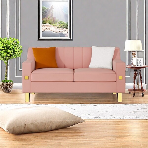 Pink plush sofa store