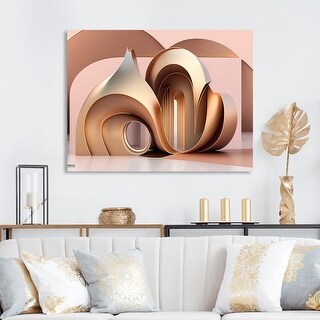 Designart "Architecture Of The Future Pink And Gold" Futuristic ...