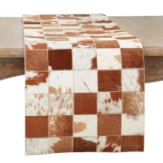 Hair On Leather Construction Table Runner - 16"x72" - Bed Bath & Beyond ...