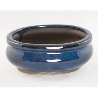 Oval Bonsai Succulent Pot Blue Glazed - Bed Bath & Beyond - 40537832